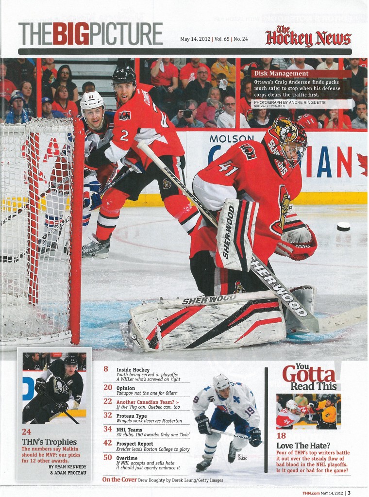 Craig Anderson Photo featured in The Hockey News - The Official Home of ...